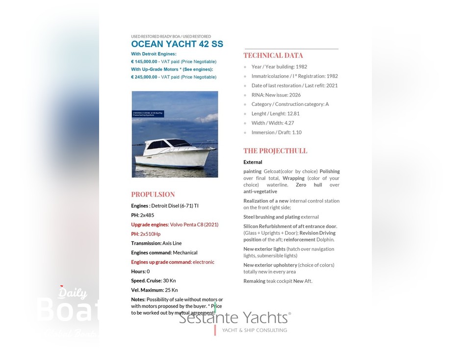 1989 Ocean Yachts 42 Super Sport for sale. View price, photos and Buy ...
