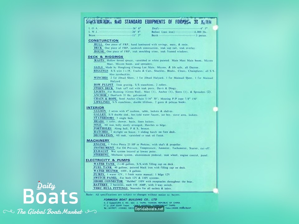 1980 Formosa 36 for sale. View price, photos and Buy 1980 Formosa 36 ...