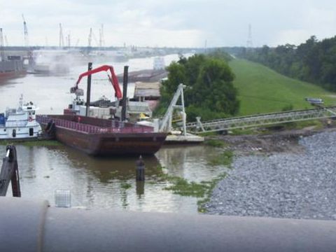 1970 1970 145' X 42' X 8' Barge With Aggregate Unloader Barge Unloads ...