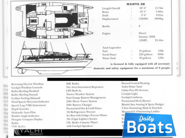 1991 Prout Catamarans Manta 38 Sa for sale. View price, photos and Buy ...